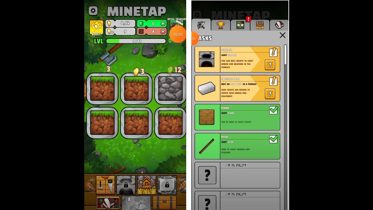 Minetap Craft and merge - Gameplay walkthrough 1 - YouTube