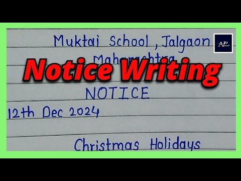 Notice writing | Notice writing class 12 | Notice format class 12 ...