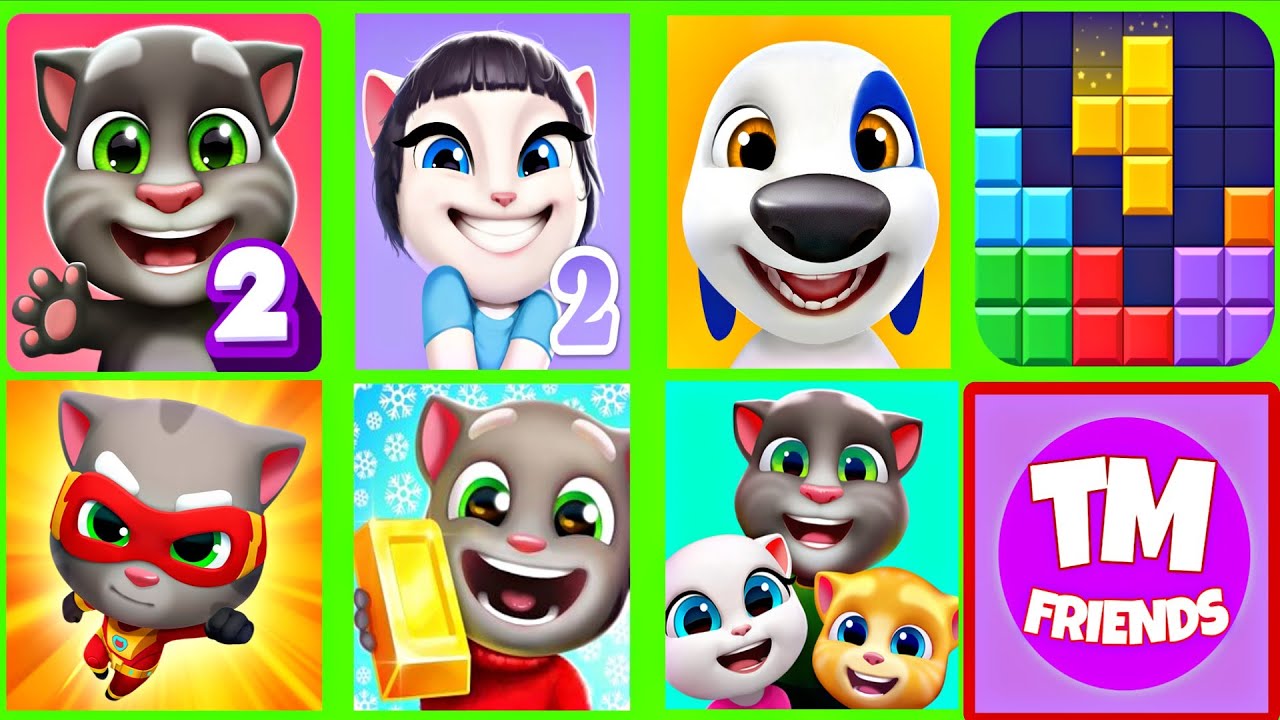 Talking tom 2,My angela 2,My Hank island,Block blast,Tom gold run,Tom ...
