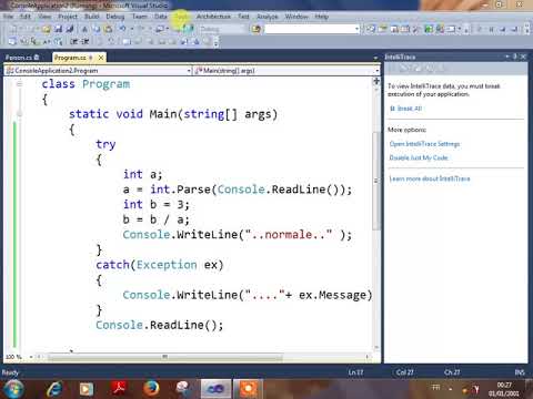 C# POO Démo 26 ... try catch exception sur les attributs - YouTube