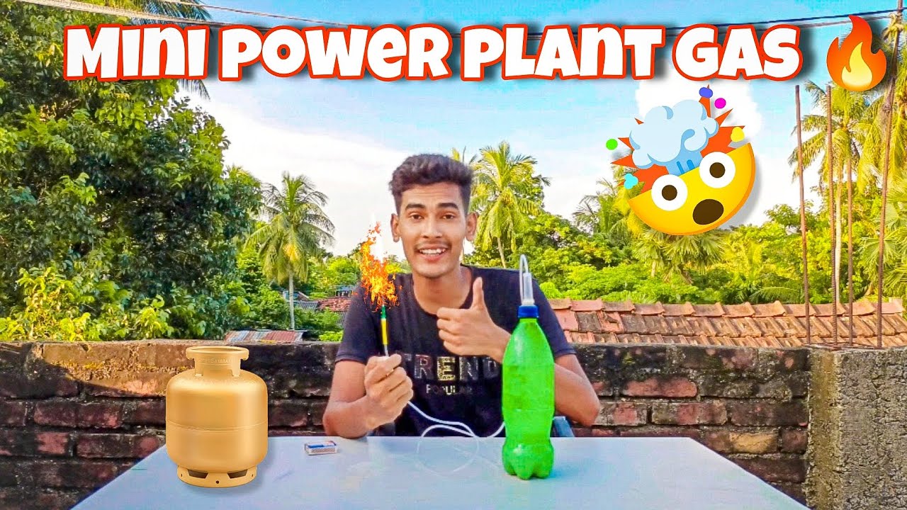 Mini power plant gas 🔥 sodium carbide and water 💦 - YouTube