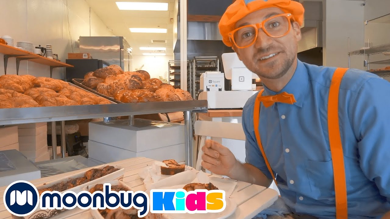 BLIPPI Visits a Bakery! | Learn | ABC 123 Moonbug Kids | Educational ...