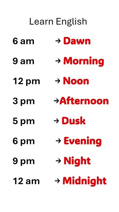Times vocabulary ll Dawn / morning/ noon/ afternoon/ dusk / evening ...