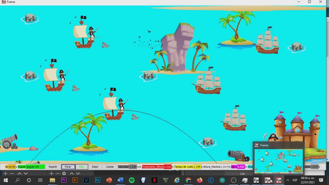 Simulación Tiro Parabólico Easy Java Simulations - YouTube