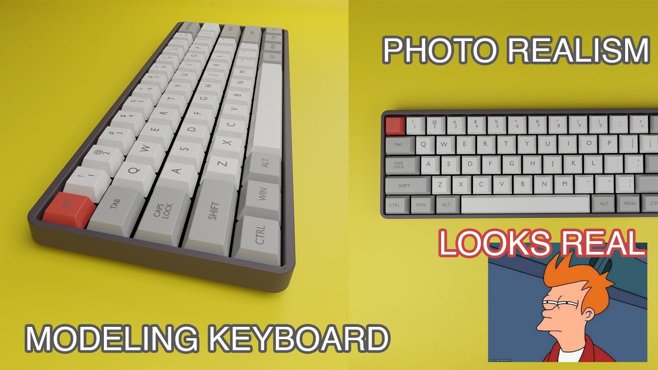 Making Keyboard 60% with photorealism in blender 2.9 | Cara Membuat ...