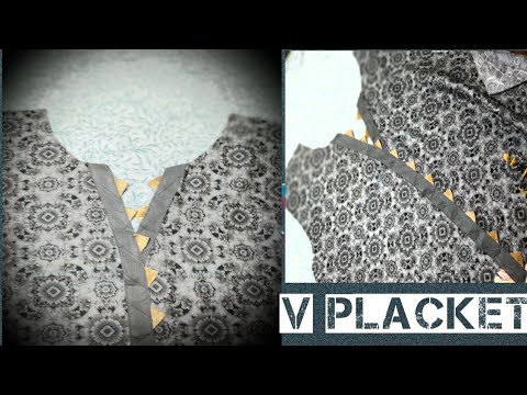 Stylish v placket neck design - YouTube