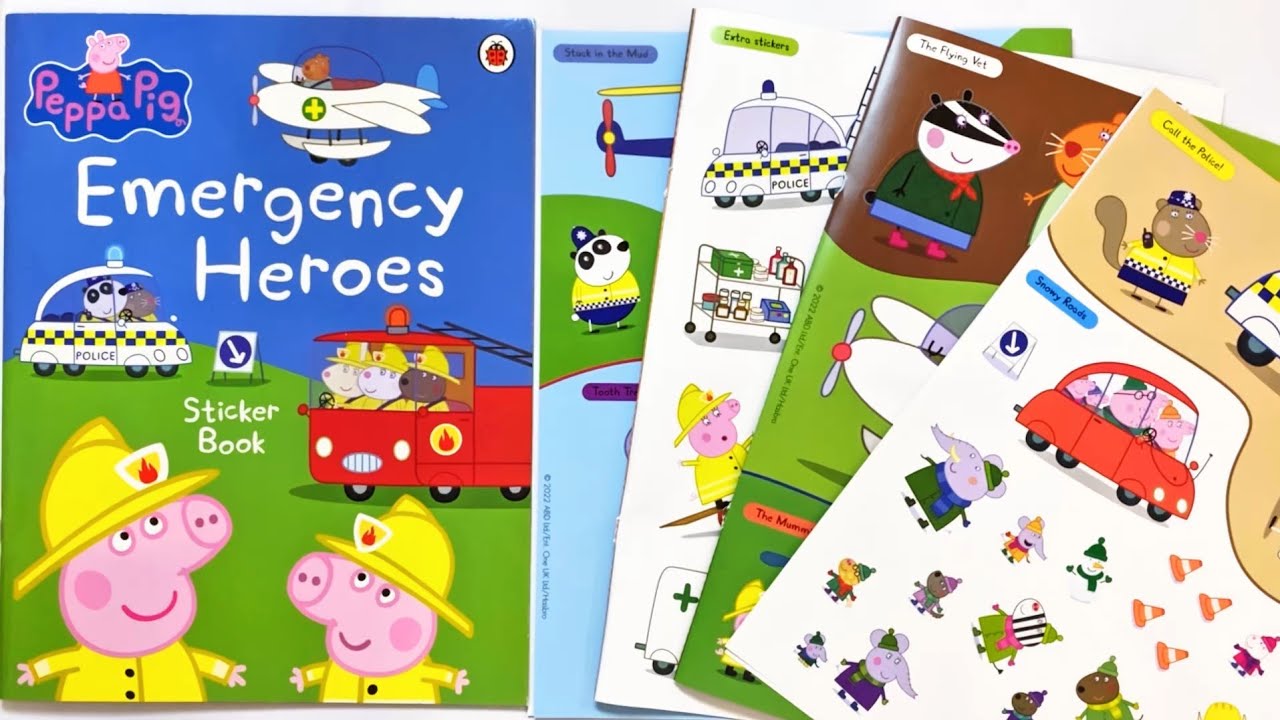 Peppa Pig Emergency Heroes Sticker Scenes Book for kids ️小豬佩奇救援英雄趣味場景貼紙 ...