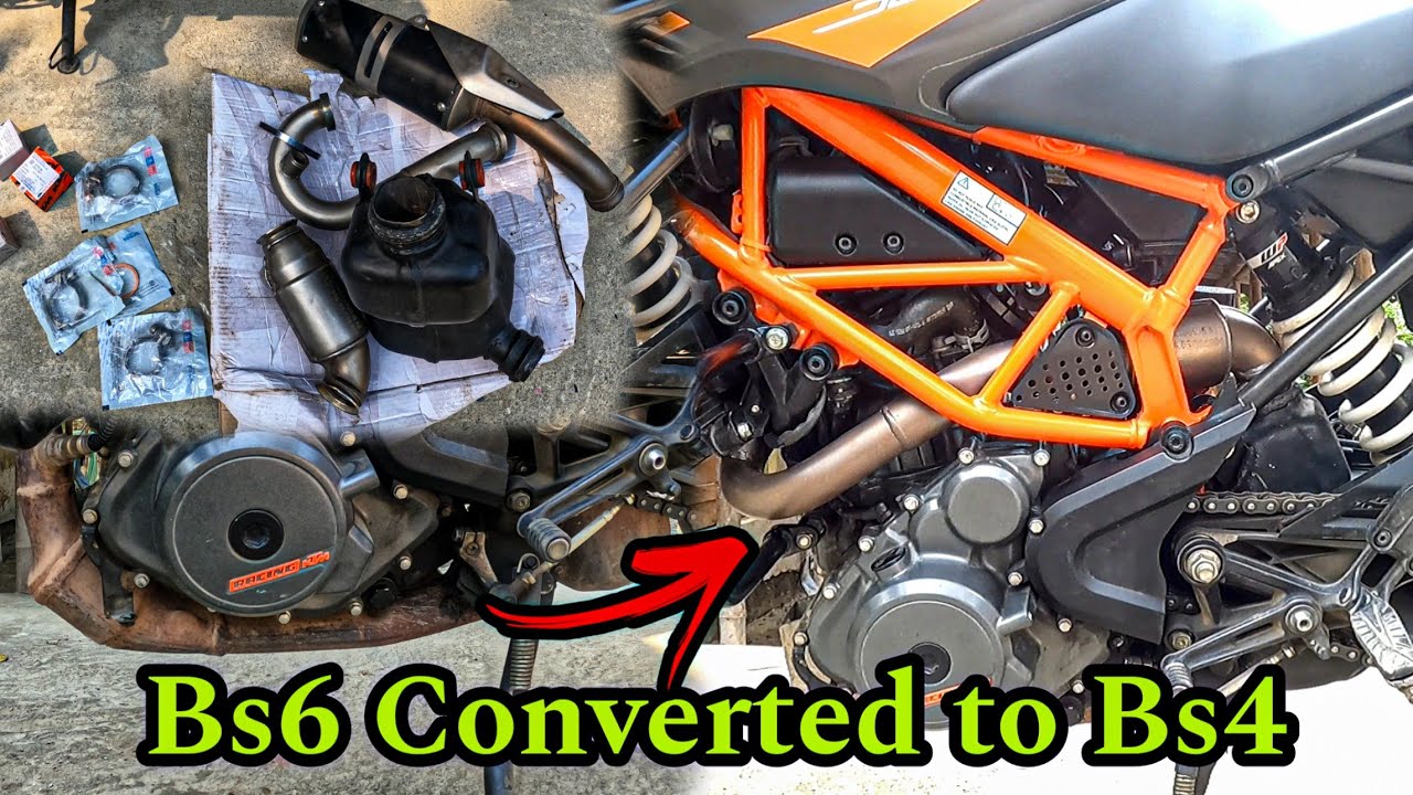 Duke 250 bs6 converted to bs4 | bs4 exhaust system installed - YouTube