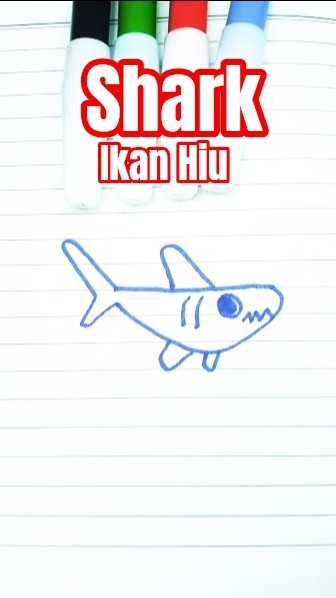 drawing Shark , menggambar ikan hiu #shorts #drawing #art #facts #memes ...