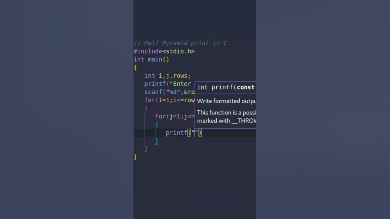 10 C Program Half Pyramid In C Programming Coding Cprogramming Programmer Coder