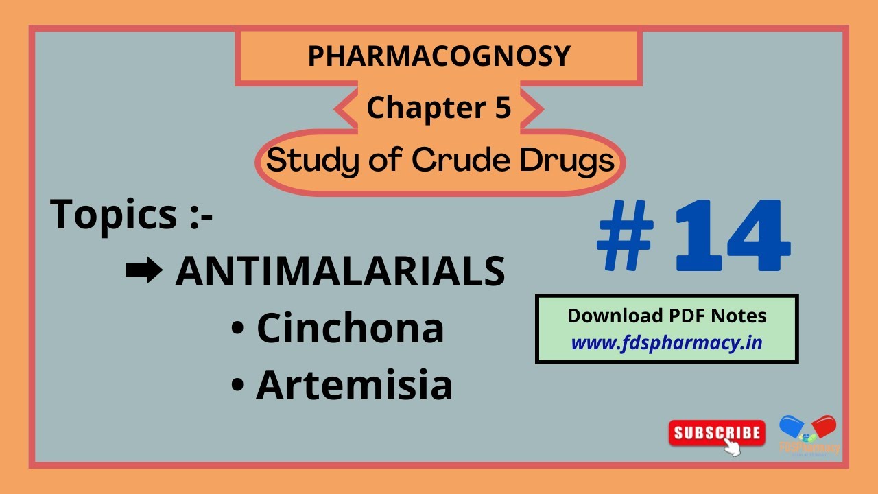 Anti-Malarials | L-14 | Study of Crude Drugs : CH-5 | Pharmacognosy | D ...