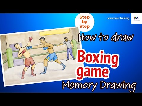 How to draw a Boxing Match scene I Step by Step I Easy Drawing Tutorial ...