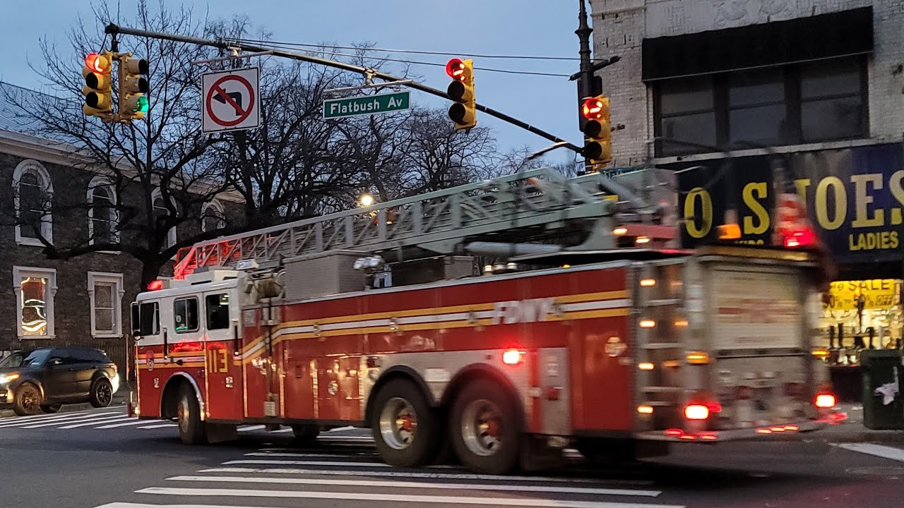 FDNY Ladder 113 Responding On Flatbush Ave In Flatbush, Brooklyn, New ...