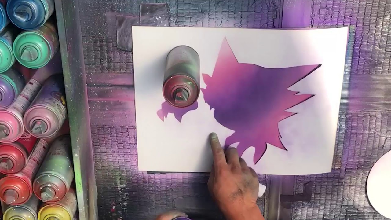 Haunter - pokemon spray painting! - YouTube