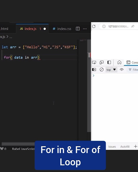 For in & For of Loop in JavaScript #shorts #javascript #shortvideo ...