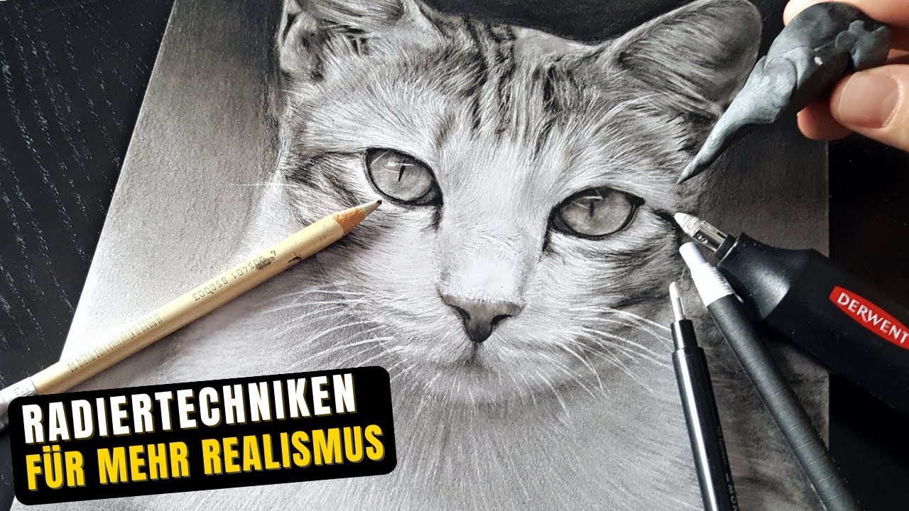 Radiertechniken für realistische Zeichnungen - YouTube