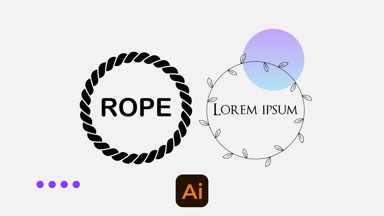 Membuat vector/ilustrasi tali dan bunga melingkar. Rope and flower ...