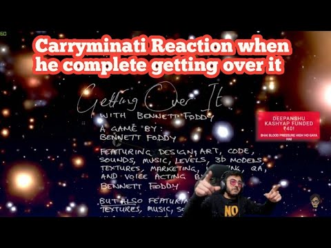 Carryminati Epic Reaction when he complete getting over it - YouTube