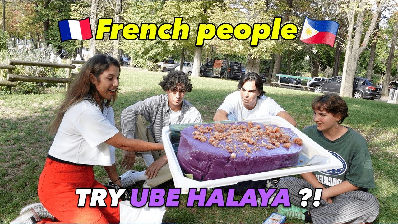 French try UBE HALAYA for the first time 😱💜 UBE in Paris (Part 1) - YouTube