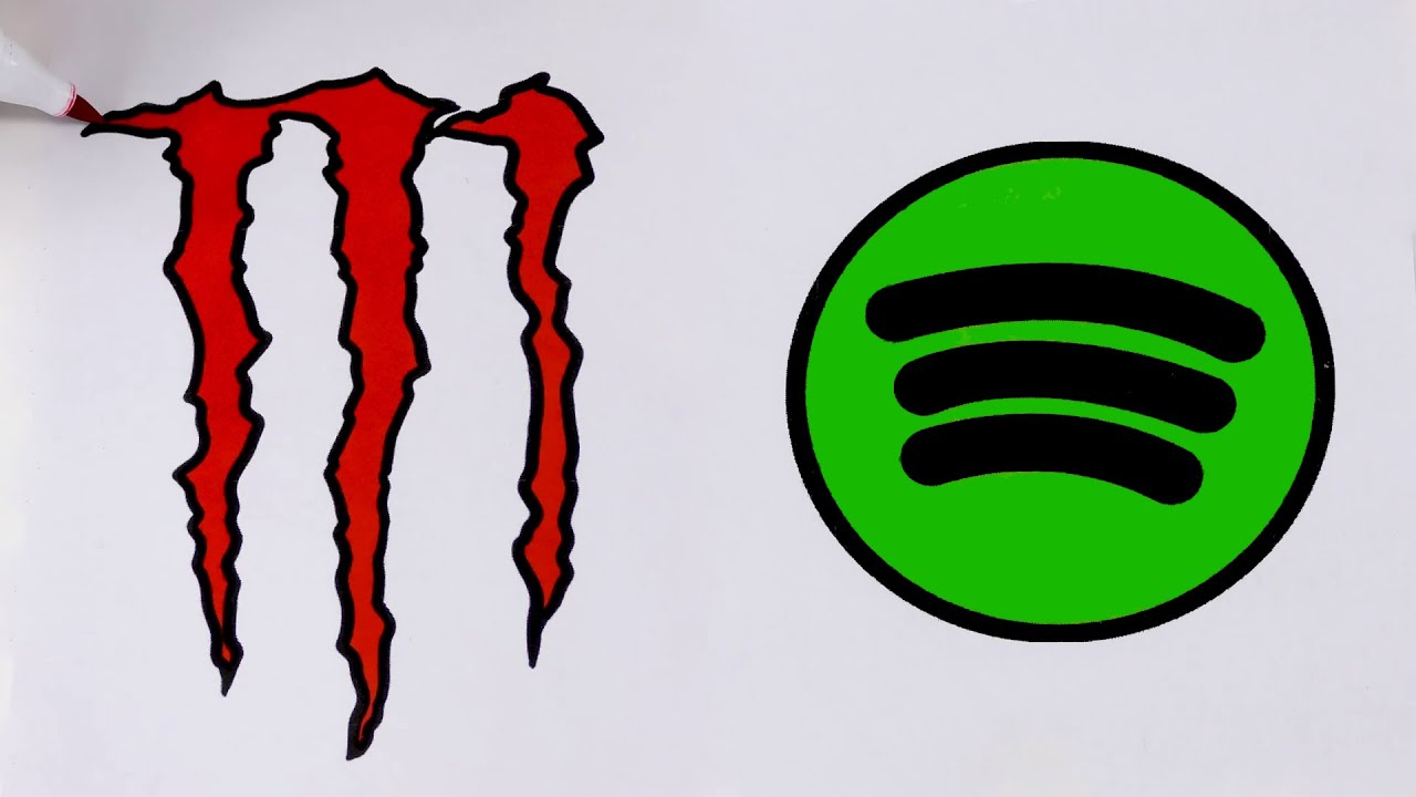 Oddly Satisfying Coloring Art #4 (Monster, Spotify) - YouTube
