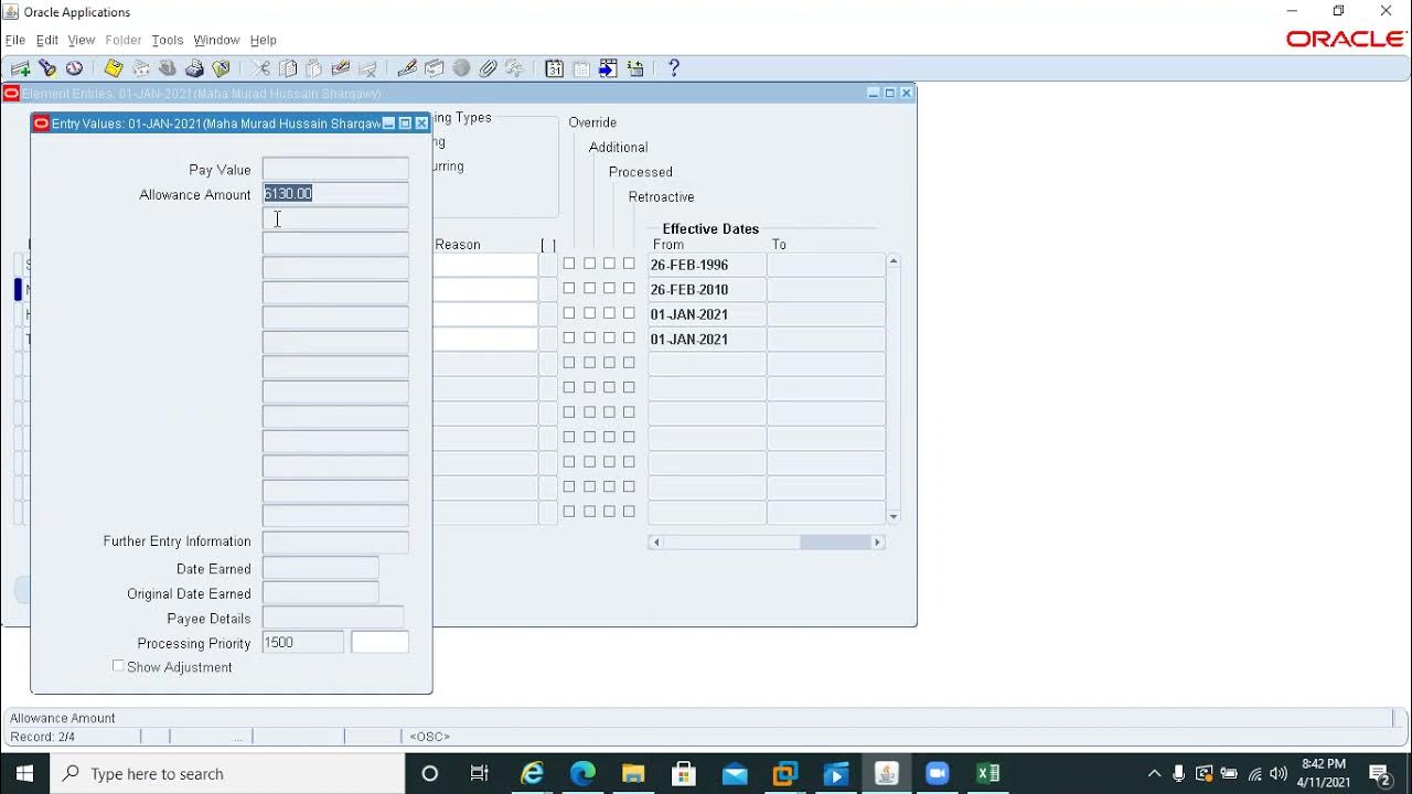 Oracle E-Business Suite HRMS Training Payroll, Creation of Element, link with Employee and Quick ...