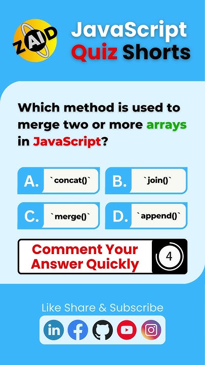 JavaScript Array Quiz | Governor Sindh IT Course #javascript #quiz - YouTube