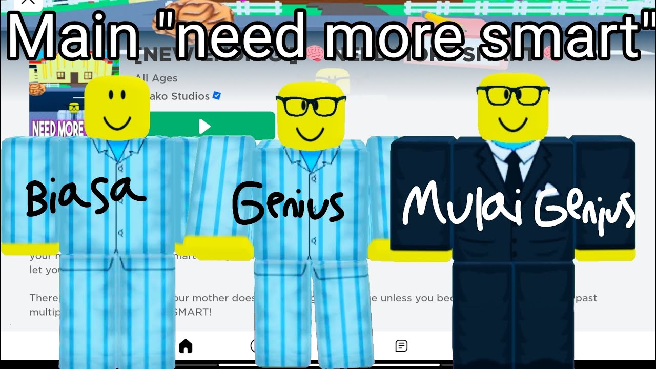 Bermain "Need more smart" | Roblox | Need more smart | - YouTube