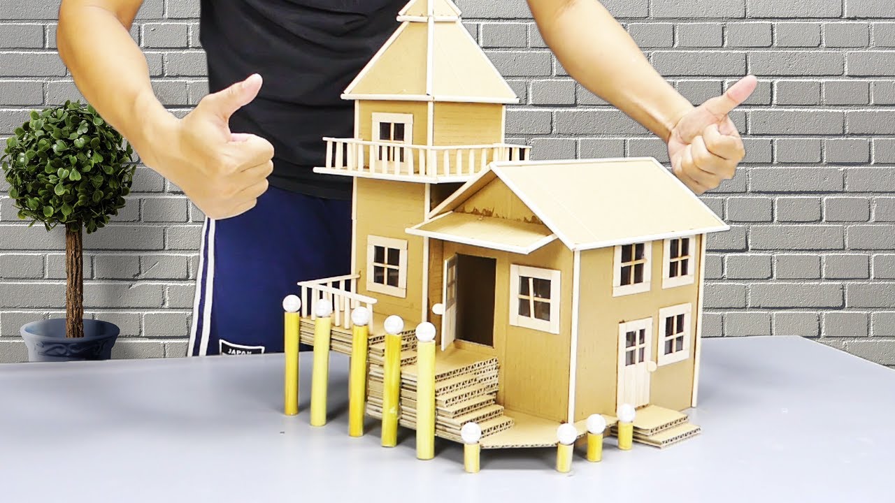 Building Cardboard House - School Project (Dream house) - Model 73 ...