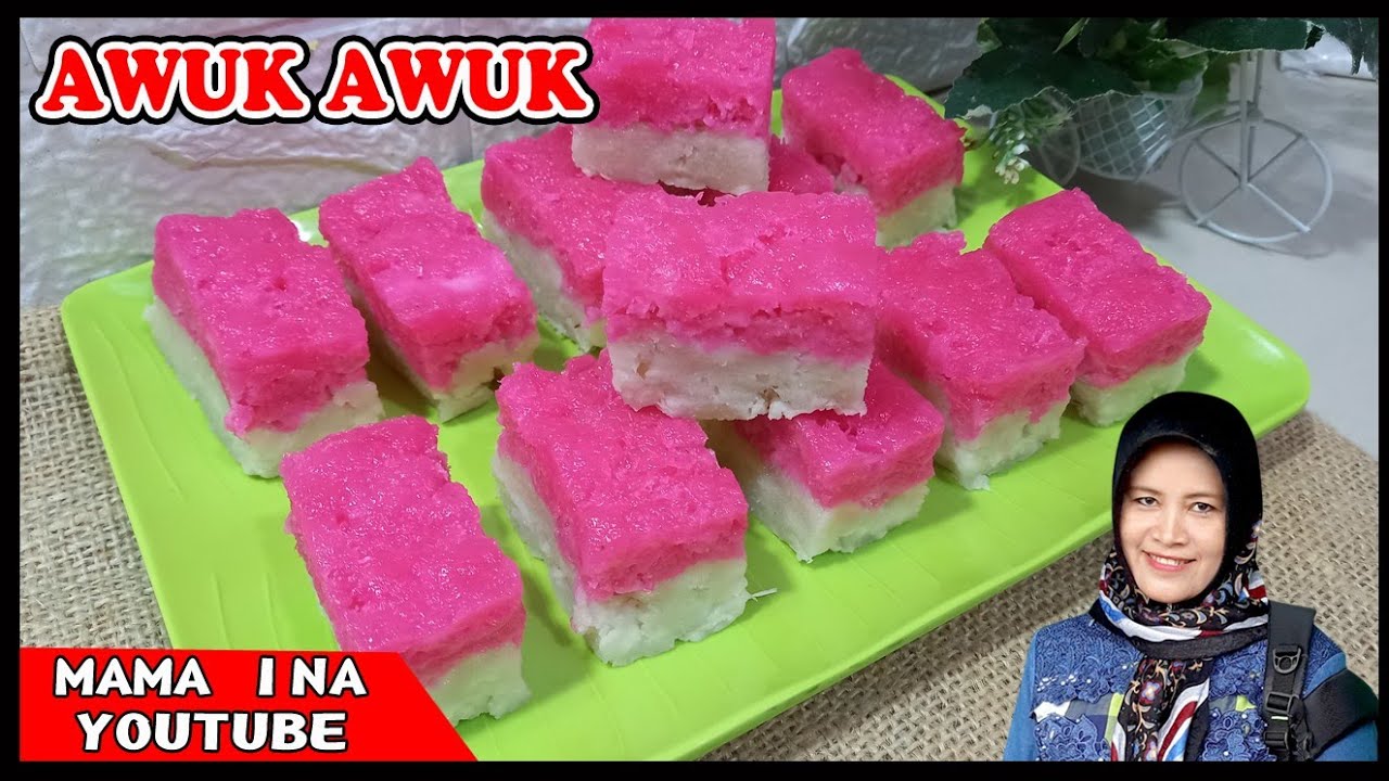 Resep buat kue basah awuk awuk tepung beras ketan - YouTube