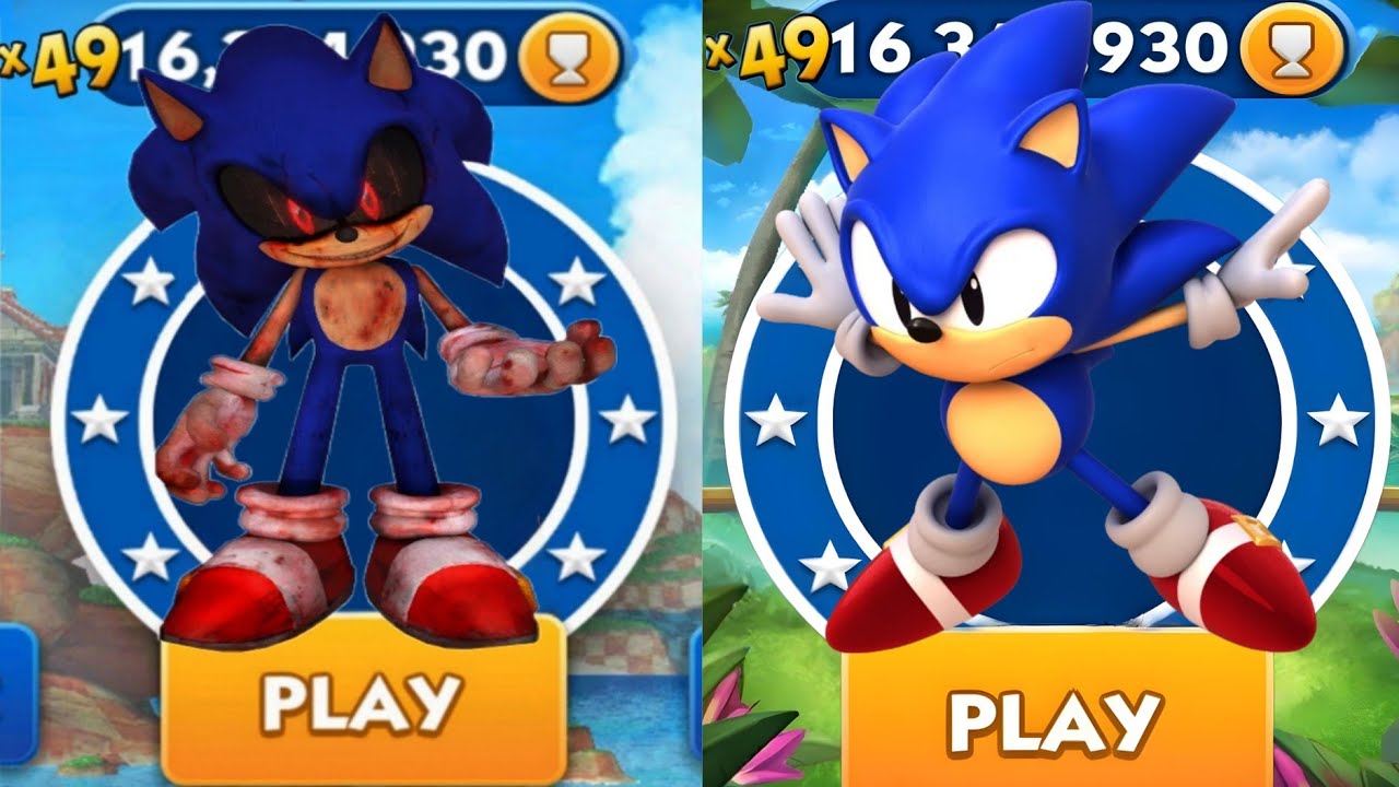 Sonic Dash - Animation Sonic EXE VS Classic Sonic _ Movie Sonic vs All ...