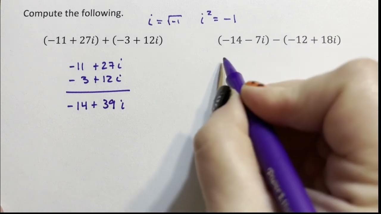 Complex Numbers - Adding and Subtracting - YouTube