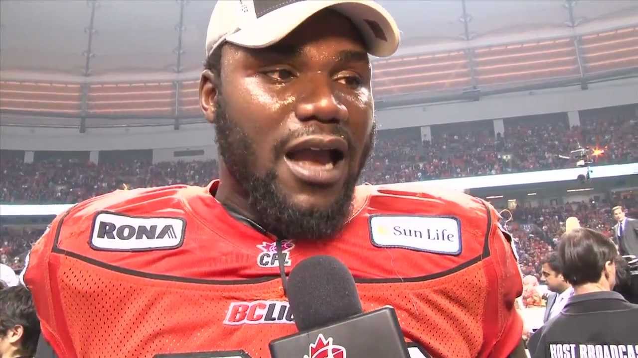 CFL 99th Grey Cup: Emotional Post-Game Interview with Khalif Mitchell ...