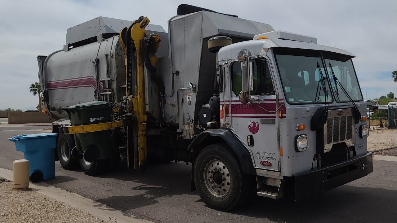 City of Phoenix: 2 Peterbilt 520 Amrep ASL Garbage Truck on recycling ...