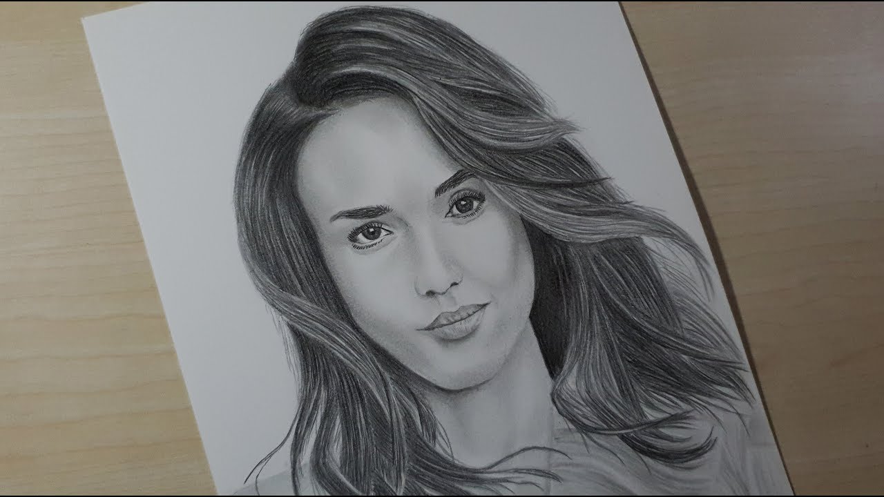 Drawing Jessica Alba / Time-lapse - YouTube