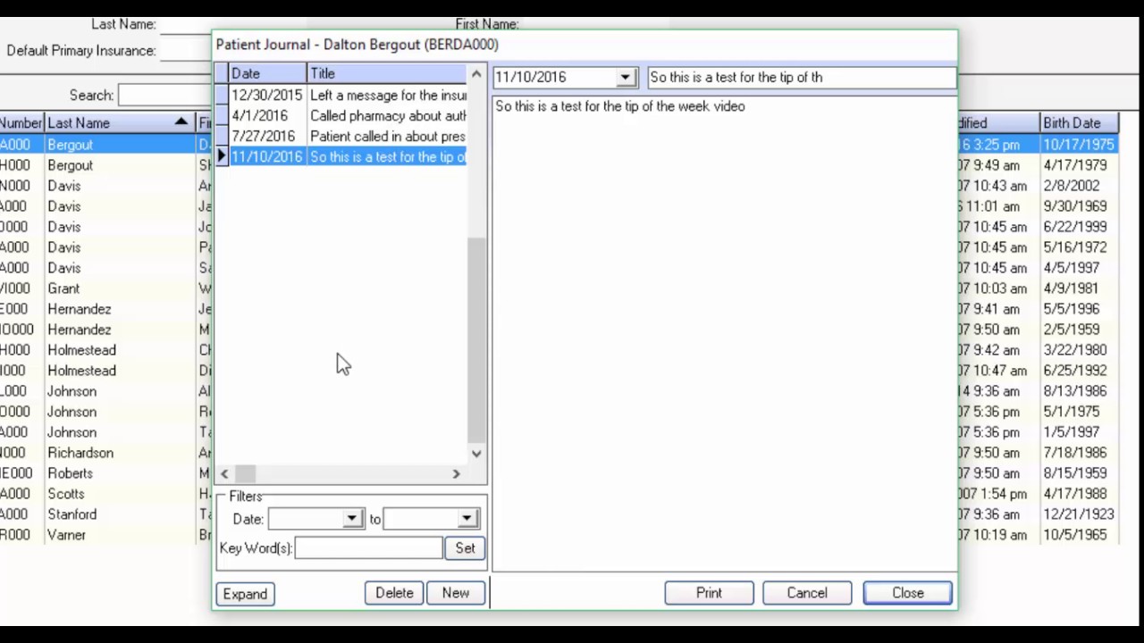 Editing Notes in the Patient Journal - v16 | Medical Software Tip - YouTube