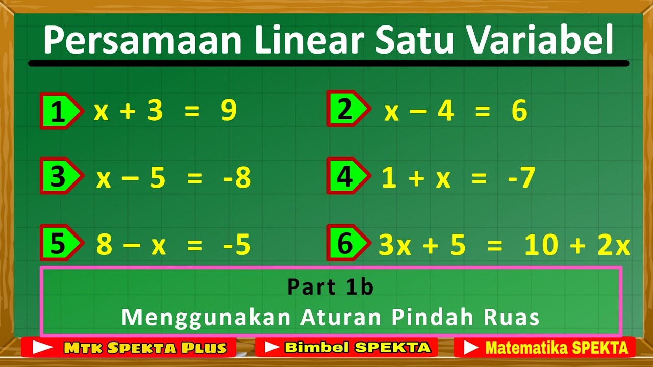 Persamaan Linear Satu Variabel Part 1b Menggunakan Aturan Pindah Ruas persamaan-linear-satu-variabel-part-1b-menggunakan-aturan-pindah-ruas