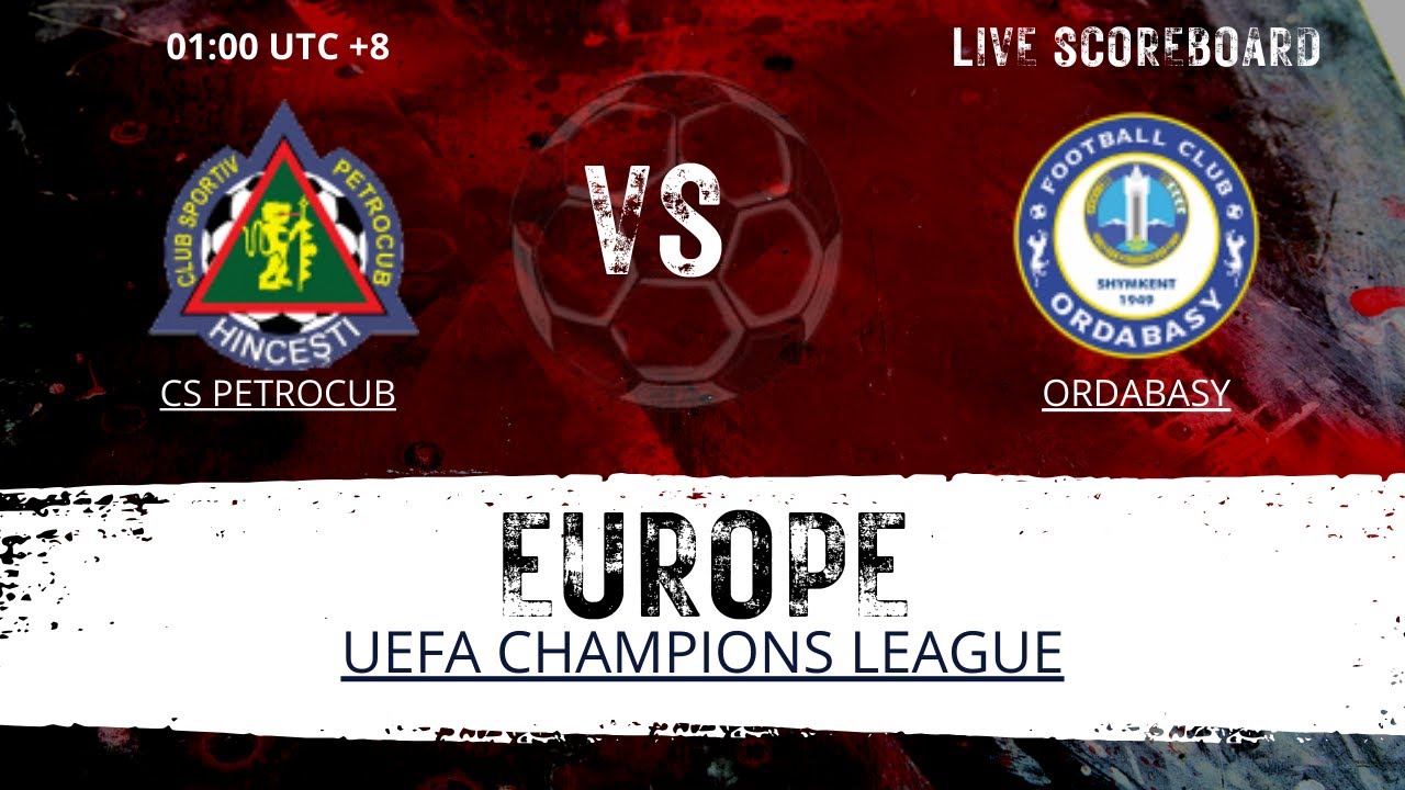 CS Petrocub VS Ordabasy EUROPE UEFA Champions League LIVESCORE - YouTube