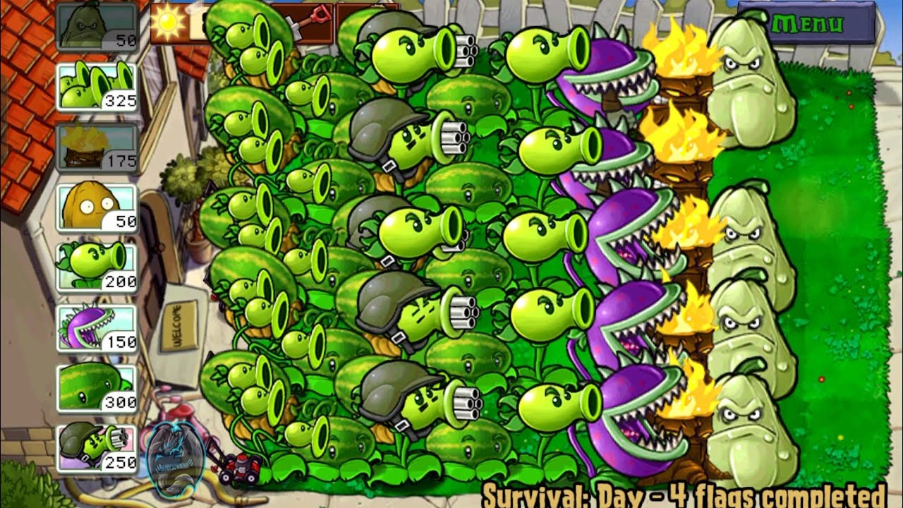 Plants Vs Zombies Gameplay Survival Day. PvZ mod menu / Ep 15 / Plants ...