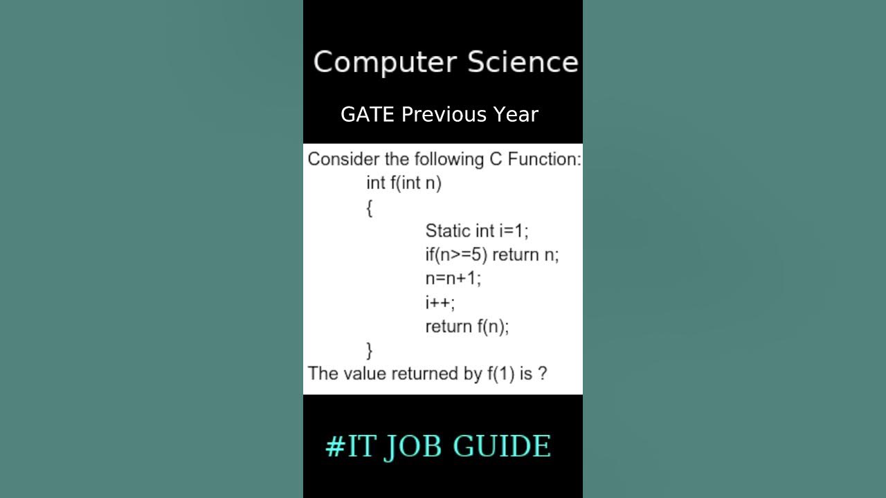 CS/IT GATE OUTPUT Questions 1 🔥🔥👨‍🎓 #coding #computerknowledge #shorts #youtubeshorts - YouTube