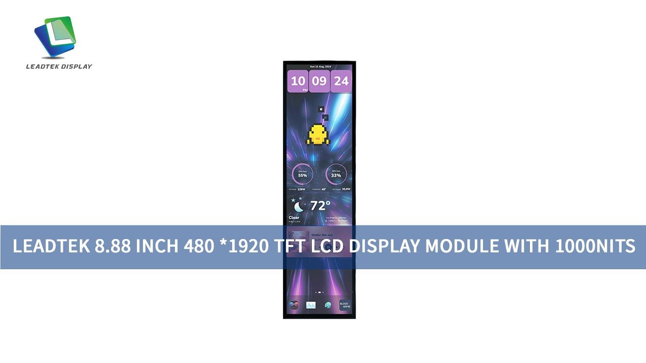 Leadtek 8.88 Inch 480 *1920 TFT LCD Display Module with 1000nits - YouTube