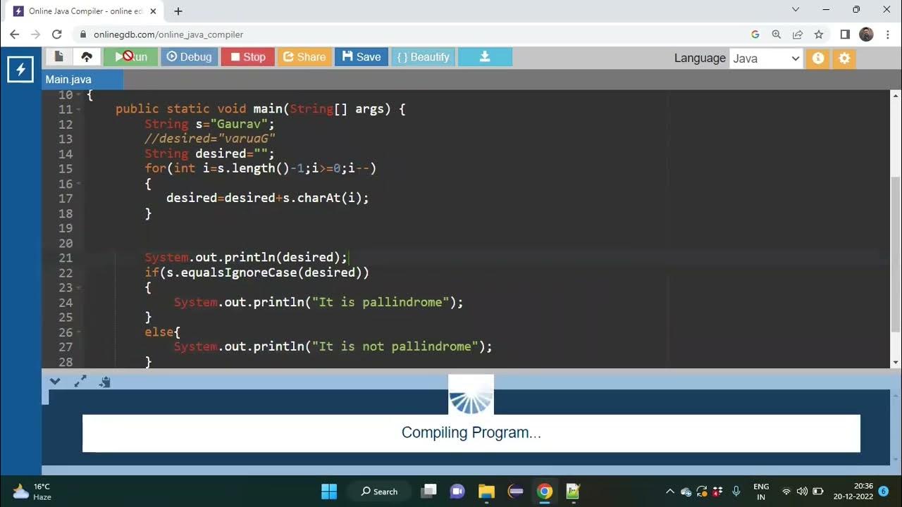 Automation Testing Coding Interview Question Experiencedstring Palindromewiproseleniumjava