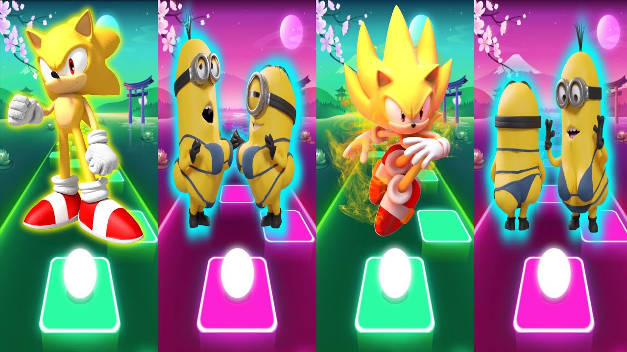 Super Sonic Vs Minions | Tiles Hop EDM Rush - YouTube