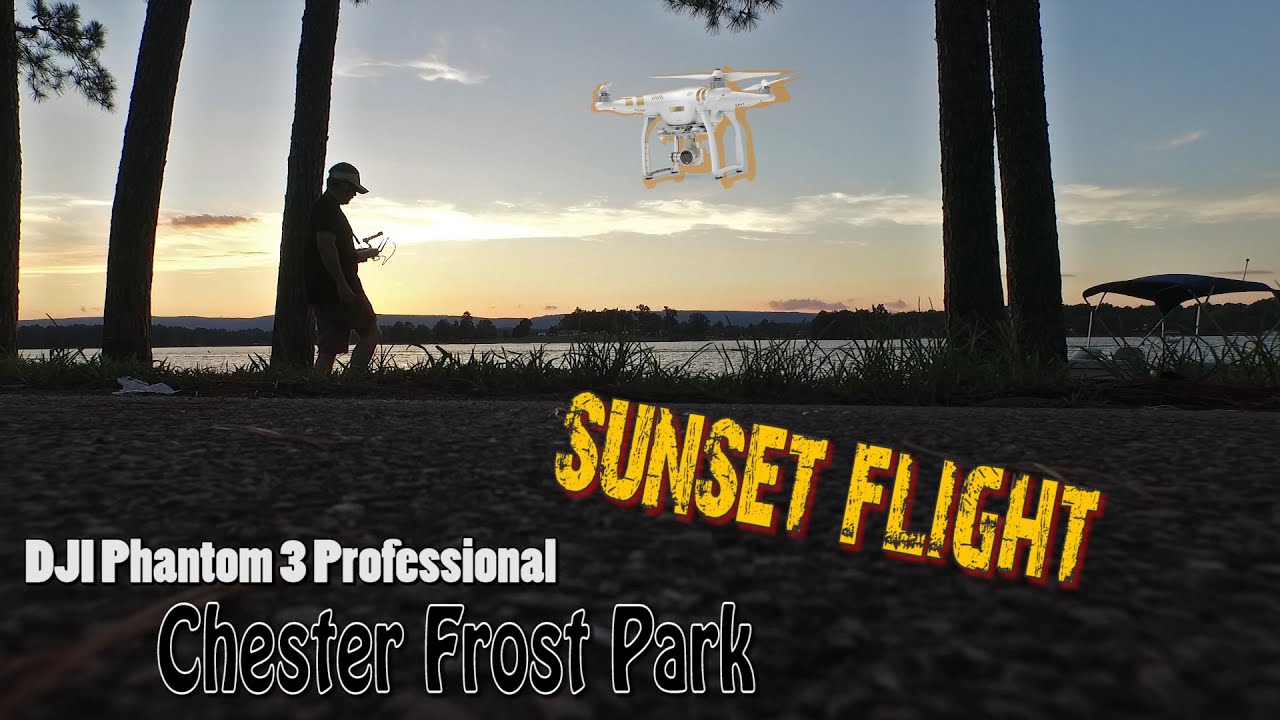 DJI Phantom 3 Professional - Chester Frost Park Sunset Flight - YouTube