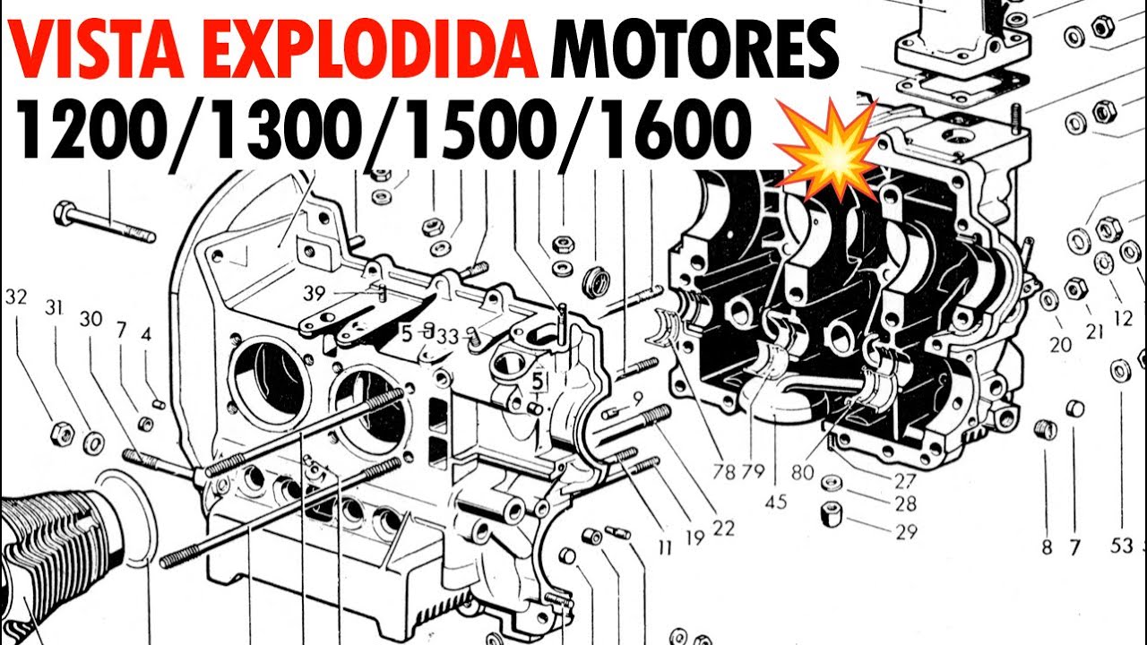 VISTA EXPLODIDA BLOCO MOTOR ⏱ 1200/1300/1500/1600 - YouTube