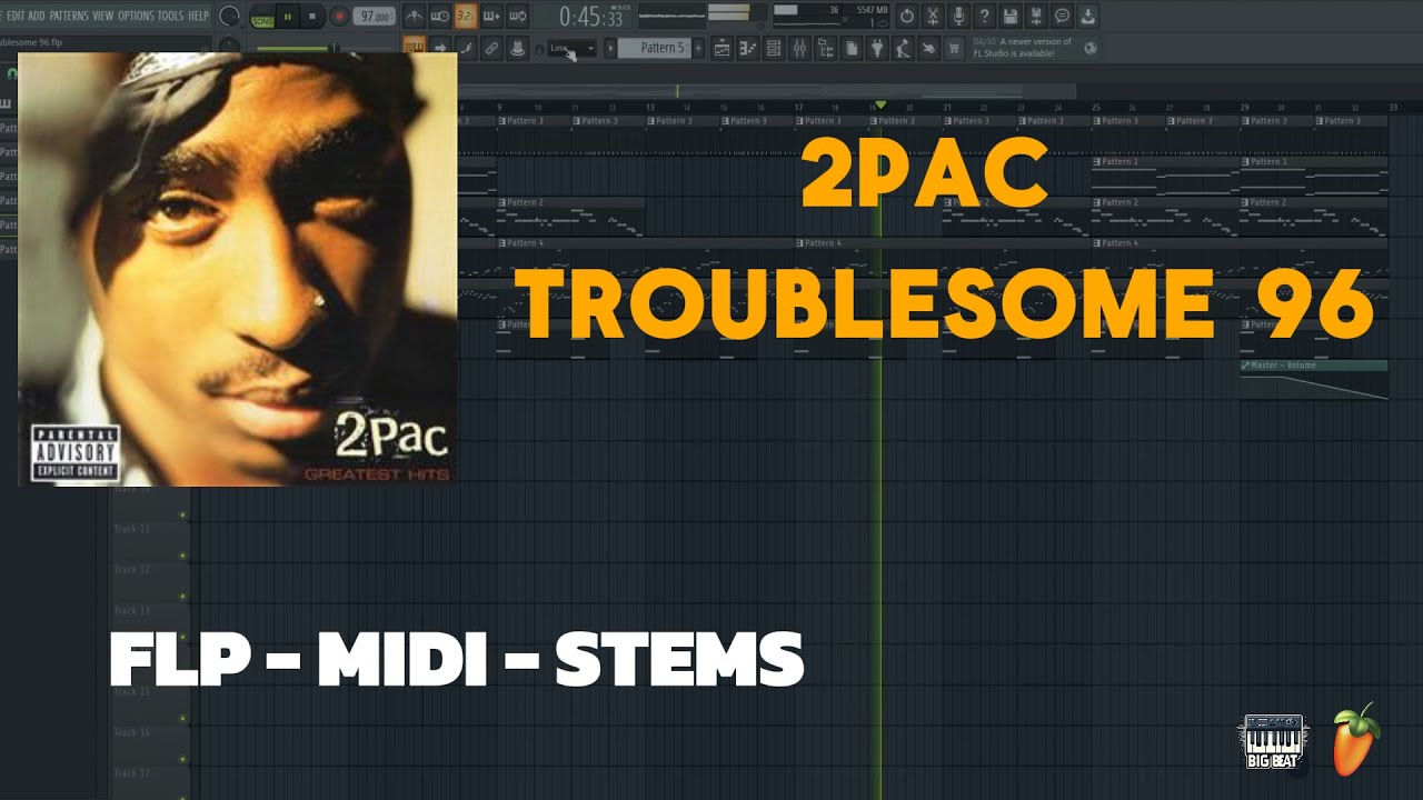 2Pac - Troublesome 96 (FL Studio Remake) FLP + MIDI + STEMS - YouTube
