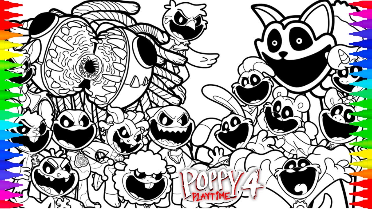 Poppy Playtime Chapter 4 Coloring Pages | YARNABY | Pianosaurus ...