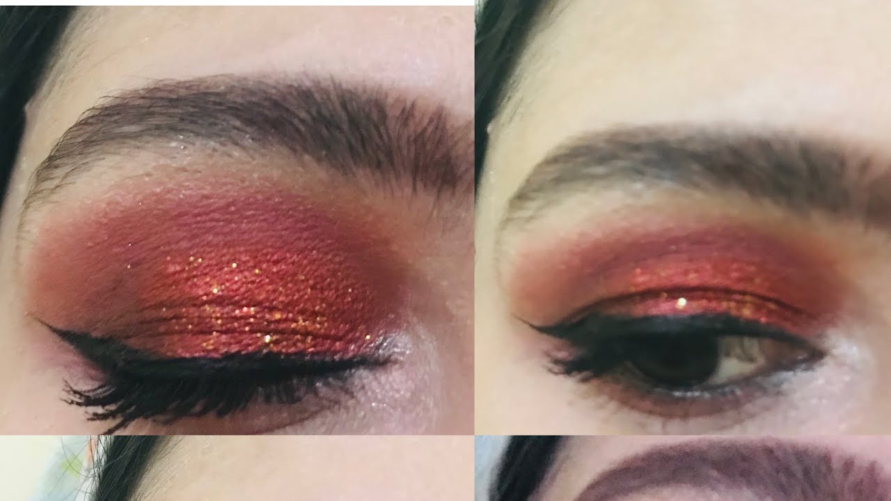 Red Black Smokey Eye Makeup | Smokey Eyes Tutorial #eyemakeuptutorial # ...