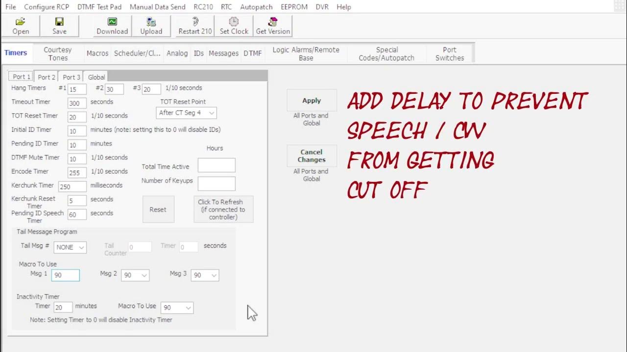 Arcom RC210 Programming: Add some delay time before Speech & CW announcements - YouTube