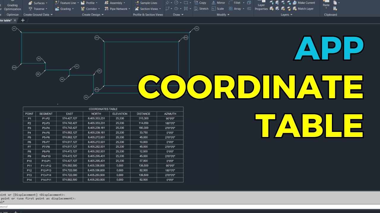 App Coordinate Table for AutoCAD and Civil 3D - YouTube