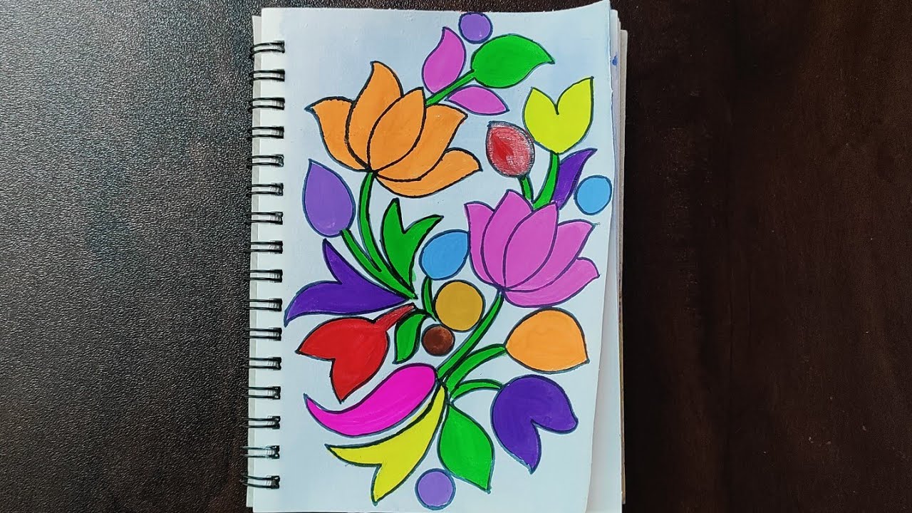 beautiful freehand design painting tutorial।design painting idea for ...